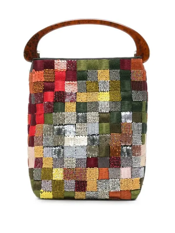 Dries Van Noten Micro Bag With Embroidery And Resin Handle - Multi