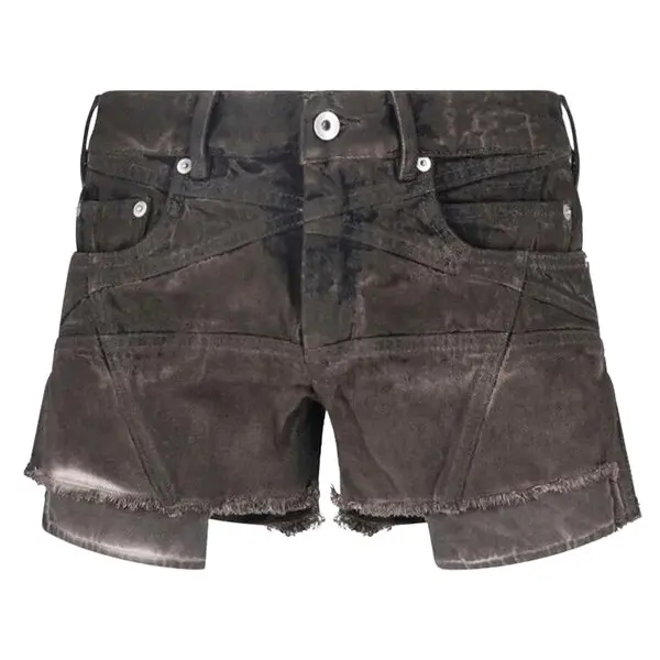 Rick Owens Lana Cut Off Denim Shorts 'dust