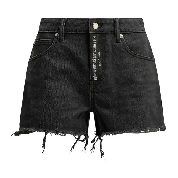 Alexander Wang Hotfix Logo Fly Relaxed Short 'faded