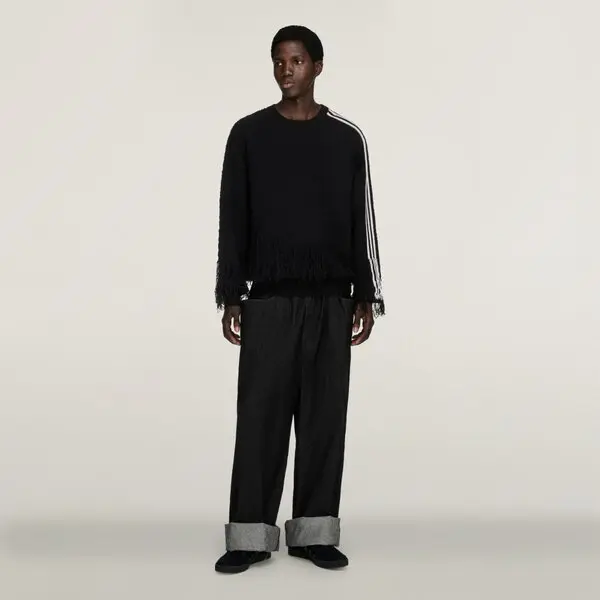 Adidas Y-3 Knitted 3-stripes Fringy Sweater