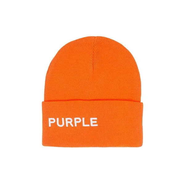 PURPLE BRAND Acrylic Cuffed Hats - Orange