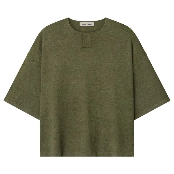 Fear Of God Soft Knit Short Sleeve Henley 'moss - Green