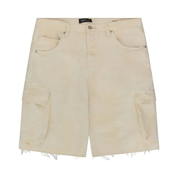 PURPLE BRAND Jacquard Cargo Shorts 'ivory - White