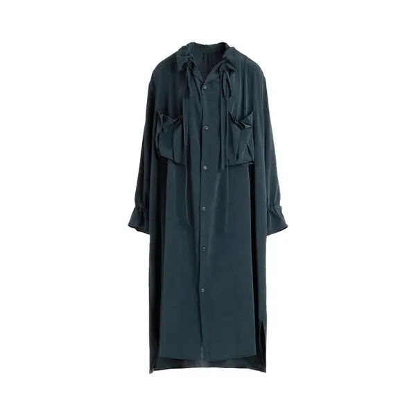 Y’s Ko-gather Collar Dress /green