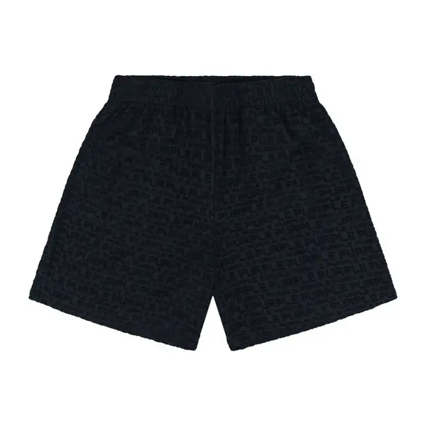 PURPLE BRAND Terry Towel Pull-on Shorts - Black