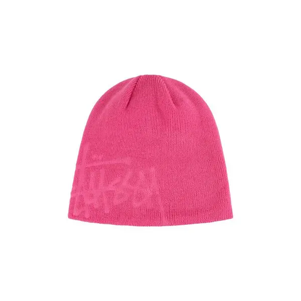 StÜssy Debossed Stock Logo Skullcap Beanie - Pink