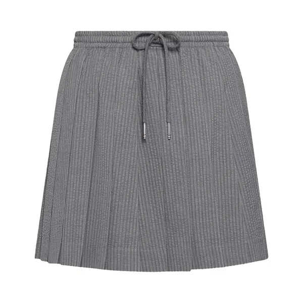 Thom Browne Wool Mini Length Drawstring Pleated Skirt 'navy/light - Grey