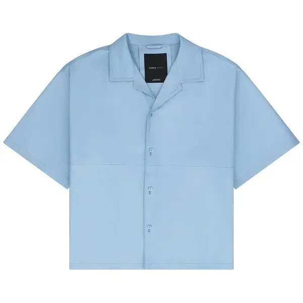 PURPLE BRAND Leather Short-sleeve Shirt - Blue