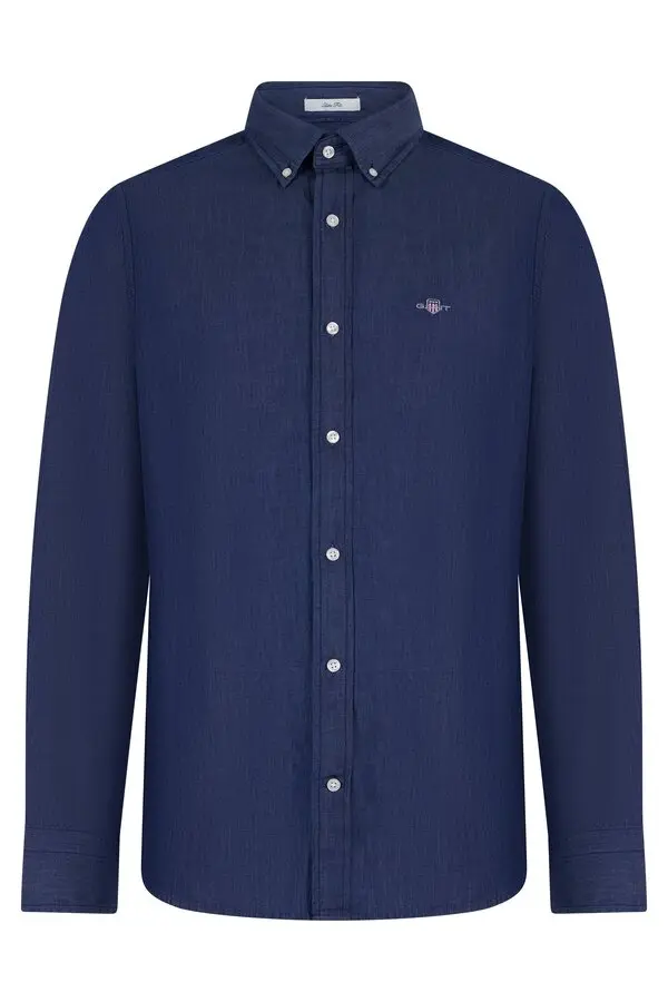 Gant Slim Fit Cotton Shirt - Blue