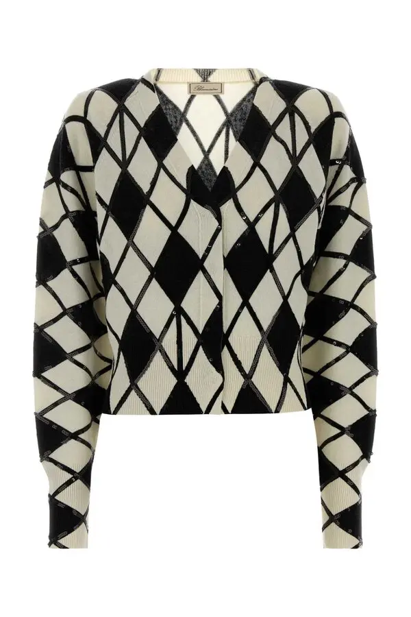 Blumarine Embroidered Wool-cashmere Cardigan