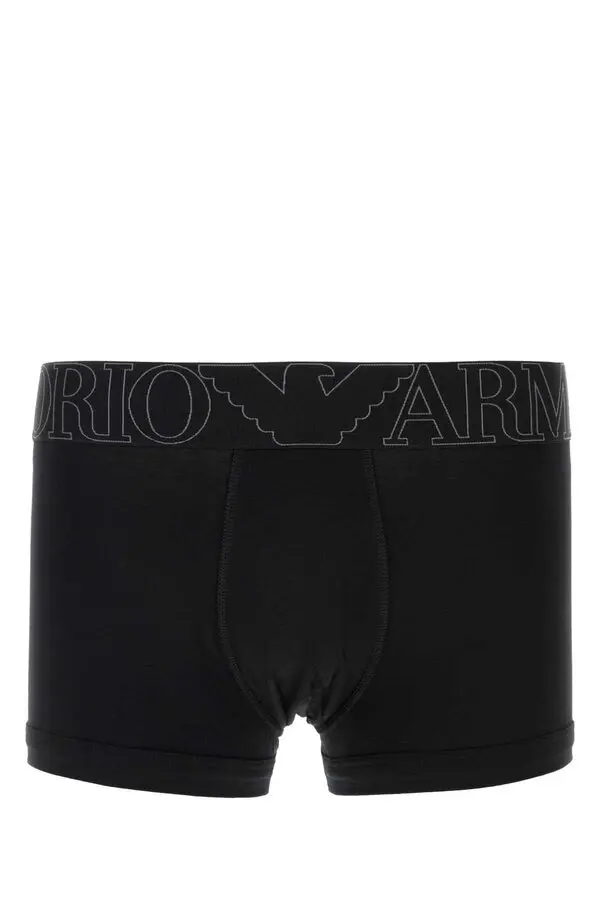 Emporio Armani S Stretch Cotton Boxer Briefs - Black