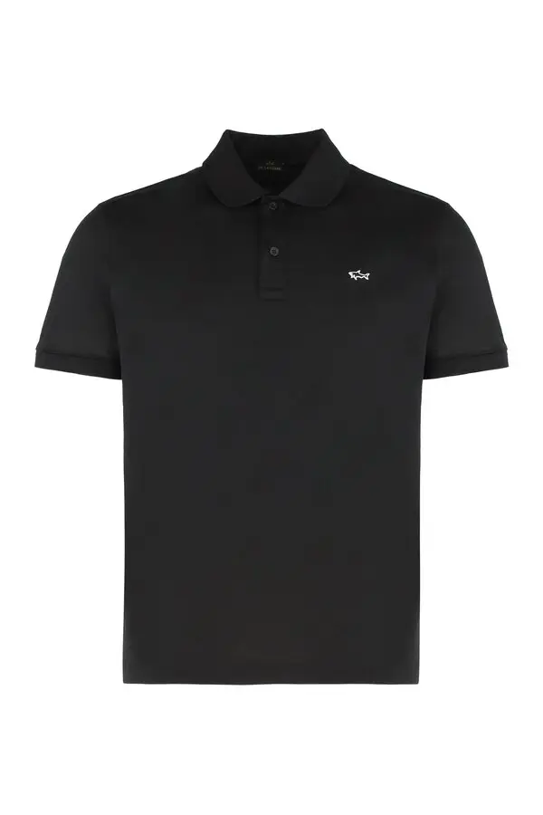 Paul & Shark Cotton Piqué Polo Shirt Classic Fit - Black