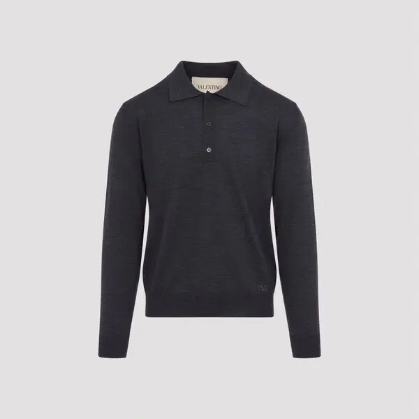 Valentino Garavani S Virgin Wool Knit Polo Sweater