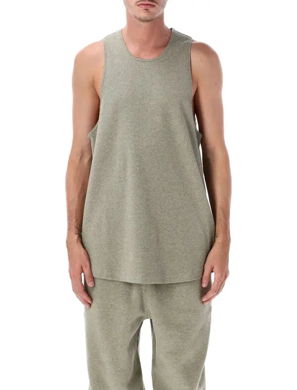 Fear Of God Ribbed Mini Tank Top With U-neck - Seal Heather