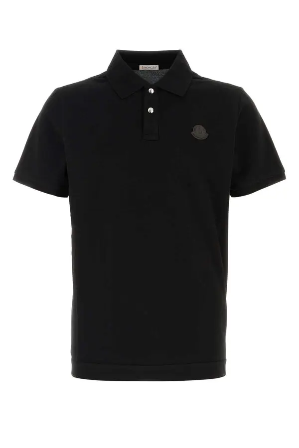 Moncler Cotton Piqué Polo Shirt For - Black