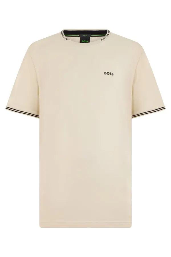 BOSS Short-sleeve Cotton T-shirt With Contrast Collar