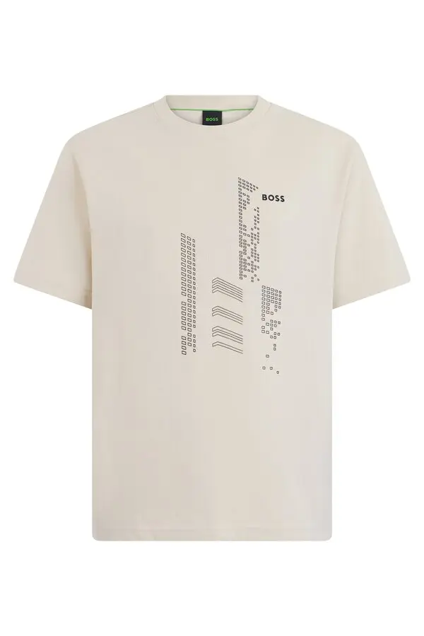 BOSS Soft Cotton Short-sleeve T-shirt With Minimal Graphic Print