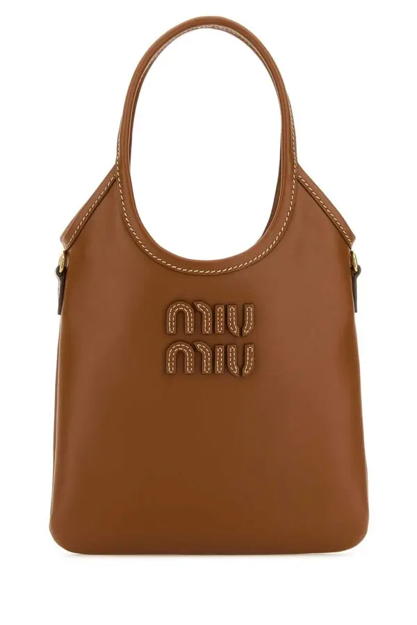 Miu Miu Leather Shopping Handbag - Beige O Tan