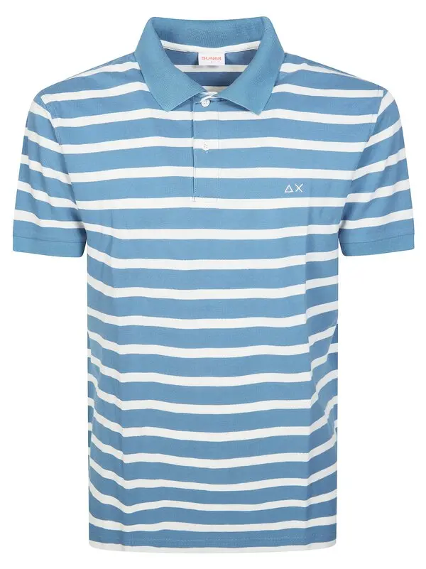 SUN 68 Classic Striped Polo For