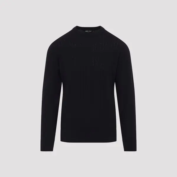 Giorgio Armani S Virgin Wool Pullover Sweater - Blue