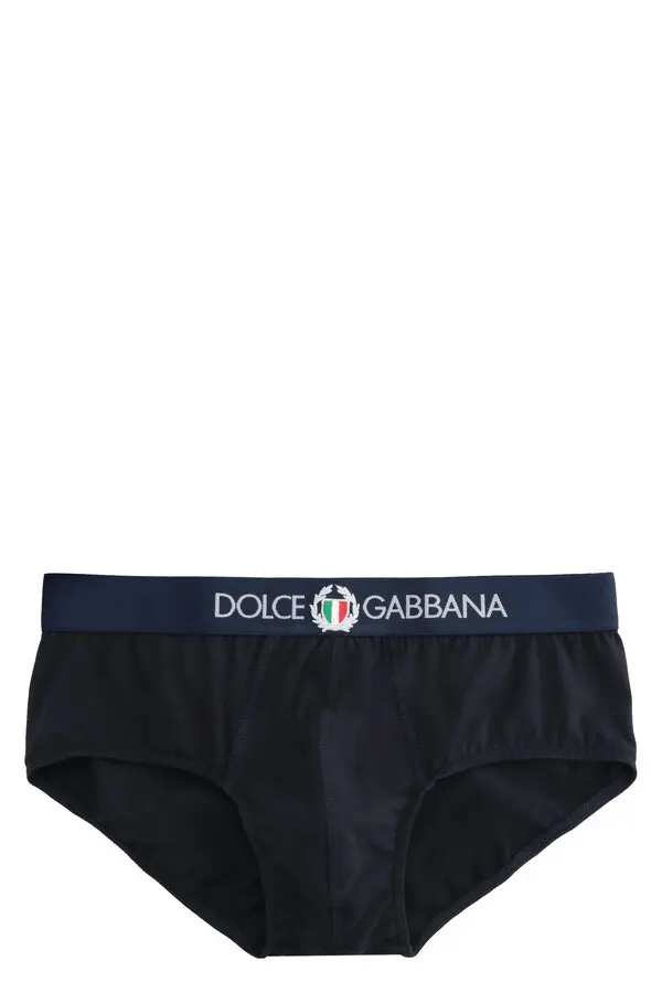 Dolce & Gabbana Comfort Fit Logoed Elastic Band Cotton Briefs - Blue