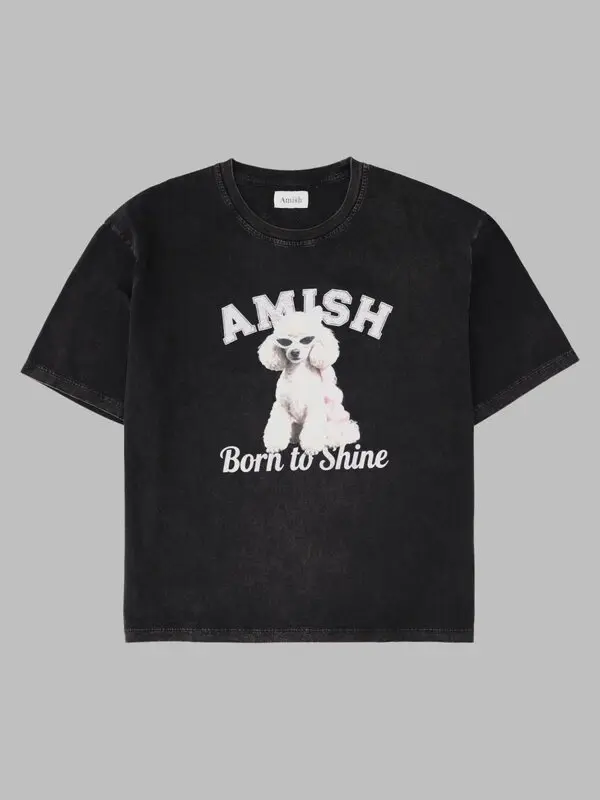 AMISH SUPPLIES Minimal Crewneck Graphic T-shirt - Black