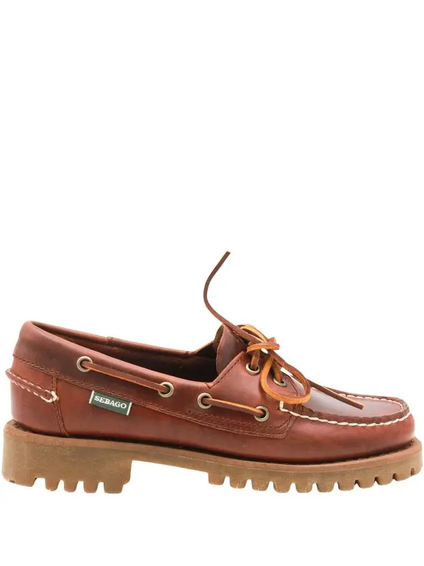 SEBAGO Leather Flat Shoe - Brown