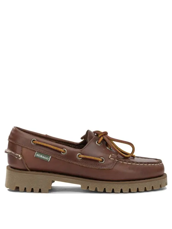 SEBAGO Leather Flat Shoe - Brown