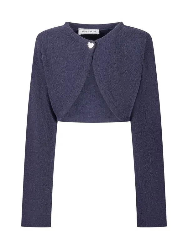 Monnalisa Heart Button Bolero - Blu