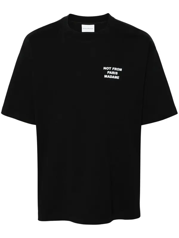 Drole De Monsieur 100% Cotton Crewneck T-shirt - Black