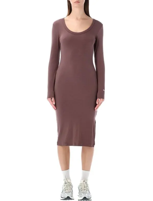 Nike Fitted Midi Dress With Sporty Edge
