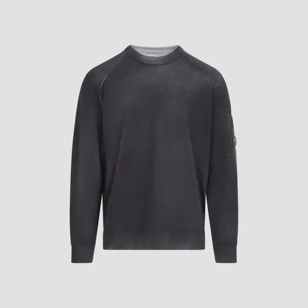 C.P. COMPANY Merino Wool Crewneck Sweater - Black