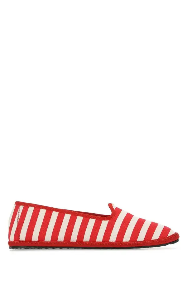 VIBI VENEZIA Striped Canvas Ballerina Flats - Stripped