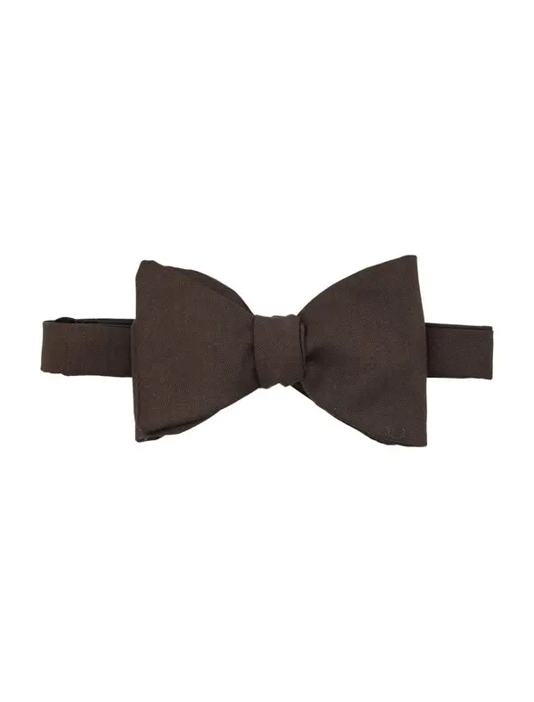 LARDINI Virgin Wool Bow Tie - Brown