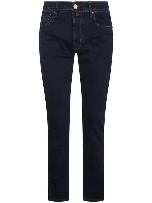 JACOB COHЁN Stretch Cotton Denim Jeans - Navy