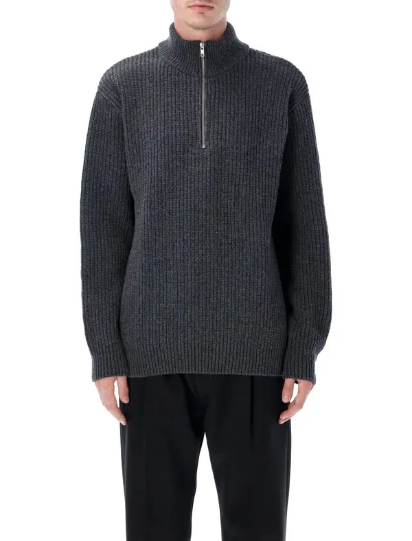 Colorful Standard Recycled Merino Wool Quarter-zip Mock Neck Sweater