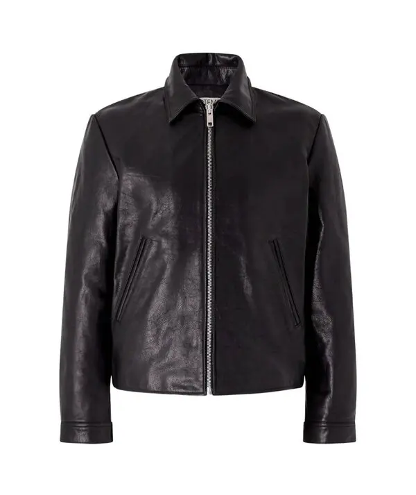 TOTEME Distressed Leather Jacket - Black