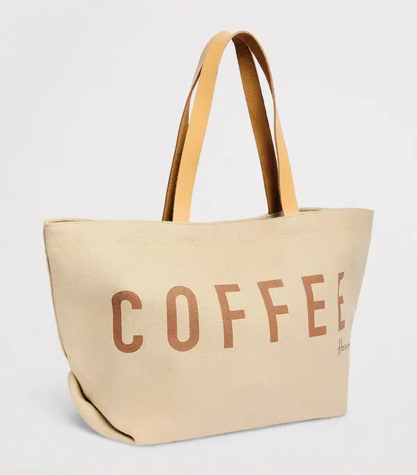 Harrods Jute Coffee Tote Bag