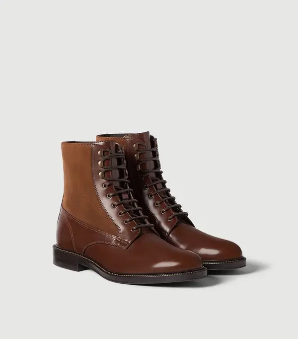 Brunello Cucinelli Leather Lace-up Ankle Boots