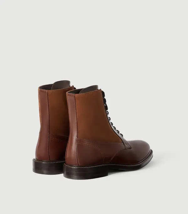 Brunello Cucinelli Leather Lace-up Ankle Boots