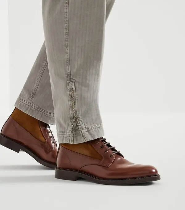 Brunello Cucinelli Leather Lace-up Ankle Boots
