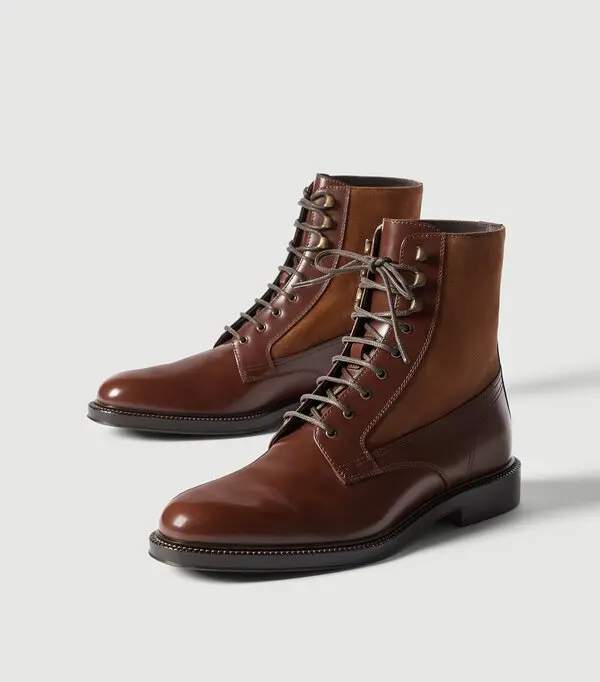 Brunello Cucinelli Leather Lace-up Ankle Boots