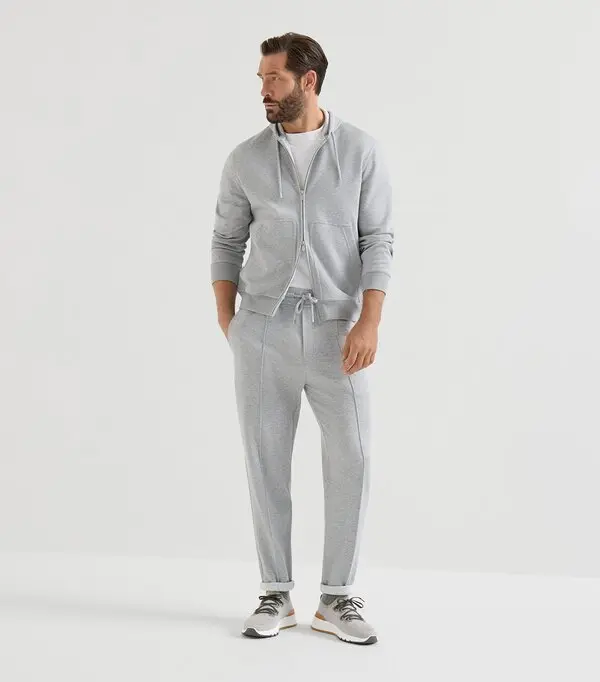Brunello Cucinelli Cotton-blend Chiné-knit Sneakers