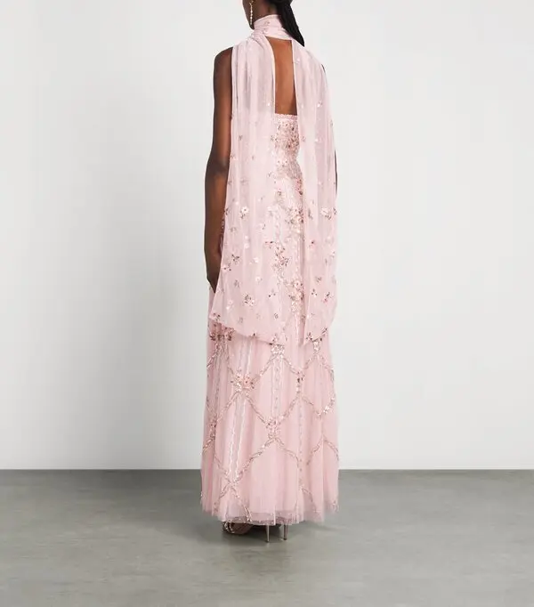 NEEDLE & THREAD Lovers Lace Gown With Scarf