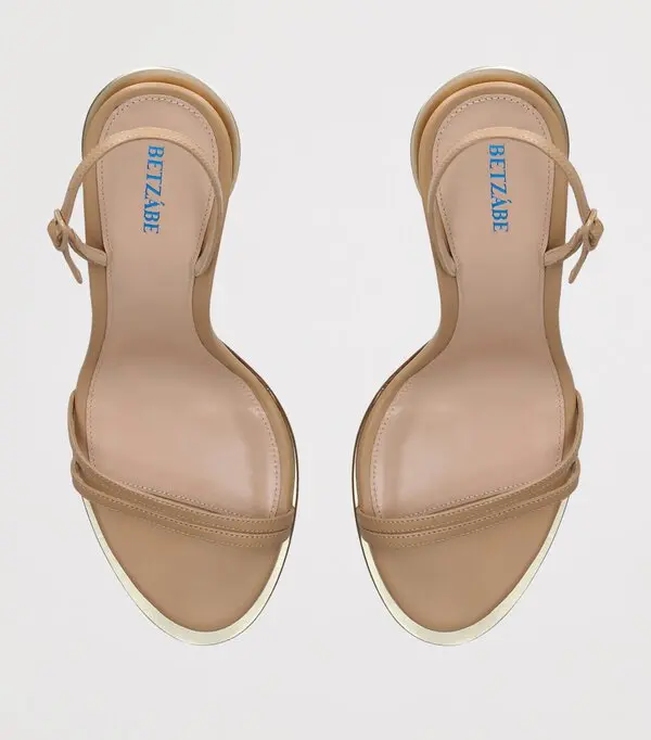 BETZÁBE Leather Bianca Slingback Sandals 100