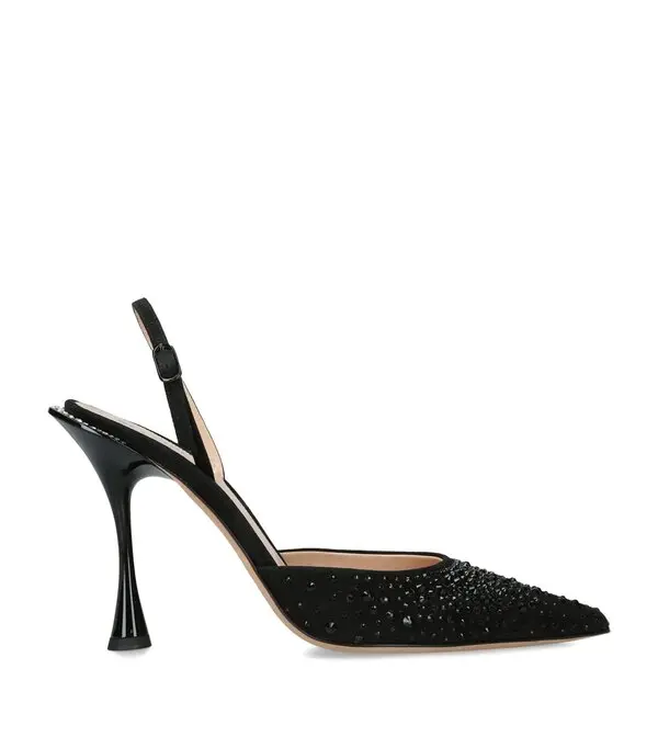 BETZÁBE Suede Embellished Sofia Slingback Pumps 100