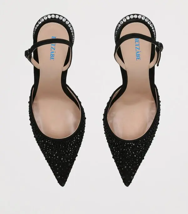 BETZÁBE Suede Embellished Sofia Slingback Pumps 100