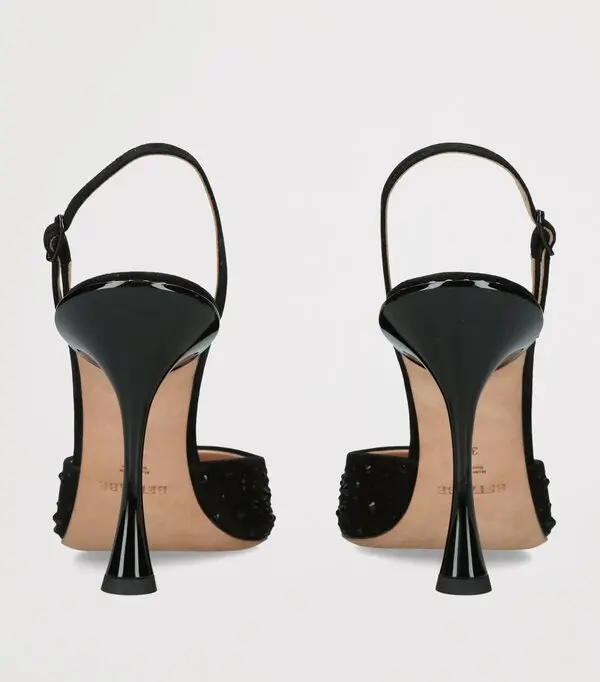 BETZÁBE Suede Embellished Sofia Slingback Pumps 100