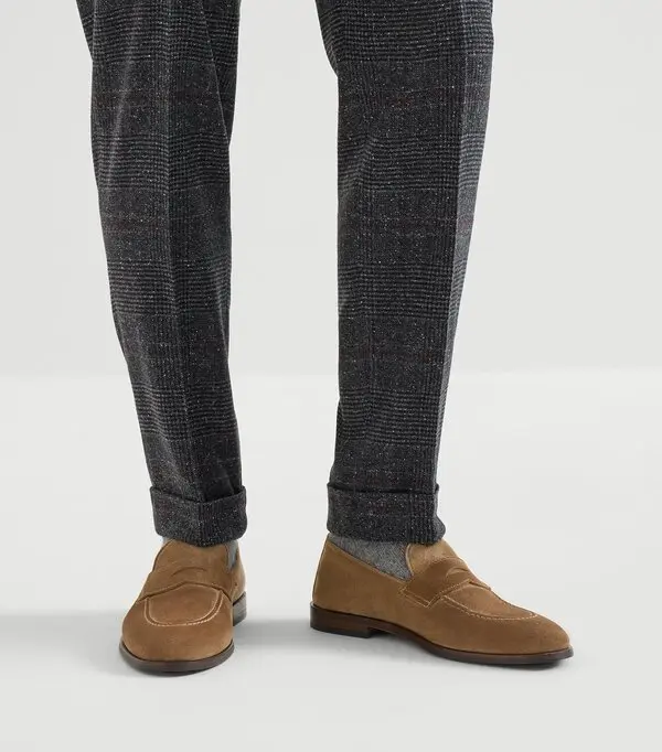 Brunello Cucinelli Suede Penny Loafers