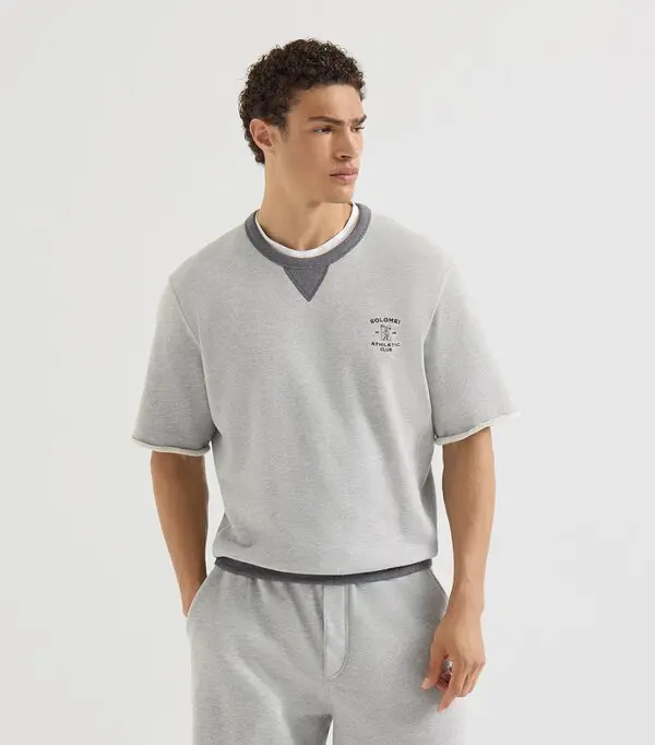 Brunello Cucinelli Cotton Logo Short-sleeve Sweatshirt